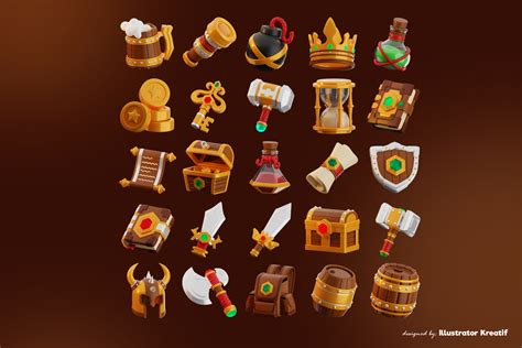 Game Assets 3d Icon Pack 25 Free Download Video Games 3d Icons