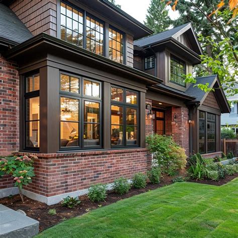 Warm And Inviting Brown Outdoor Window Trim • 333 Art Images Red