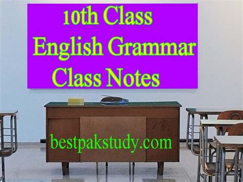 10th Class English Grammar Notes For Fbise Punjab Board English