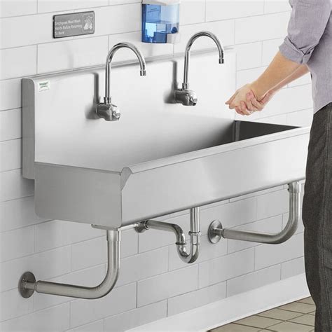 Regency Wall Mounted 48 X 17 1 2 Hand Sink For 2 Single Inlet Faucets