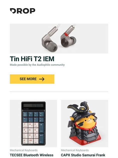 Drop Tin HiFi T IEM TECSEE Bluetooth Wireless Numeric Keypad CAPX Studio Samurai Frank