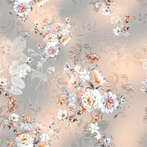 Velvet Latest Fashioned Designer Fabric Digital Prints Off White At