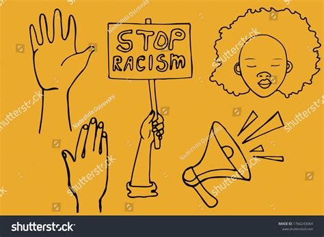 Stop Racism Poster Equality Fraternity Justice Stock Vector Royalty