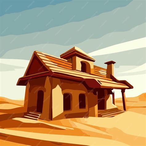 Premium Vector House In Desert Vector 4