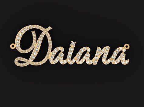 Pendant Name Daiana 2746 3d Model 3d Printable Cgtrader