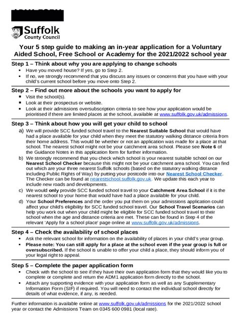 Complete The In Year School Admissions Application Doc Template Pdffiller