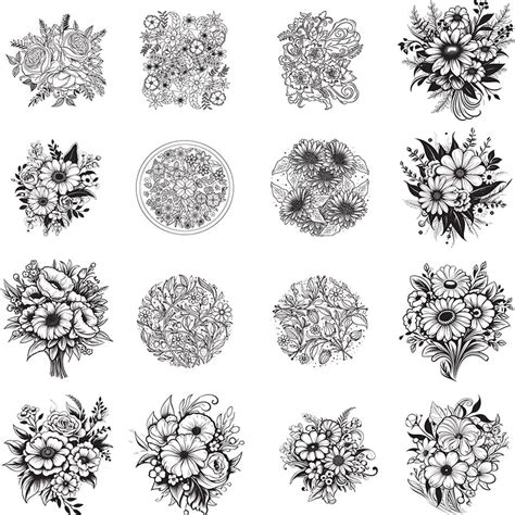 12 Flower Bouquet Vector Bundle Elegant Flower Vector Graphics For Stunning Designs