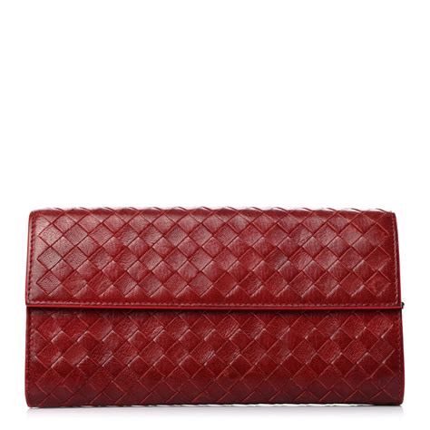 Bottega Veneta Nappa Intrecciato Continental Flap Wallet Cassis 857861