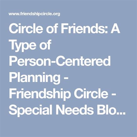 Resources Teaching Social Skills How To Plan Circle Of Friends