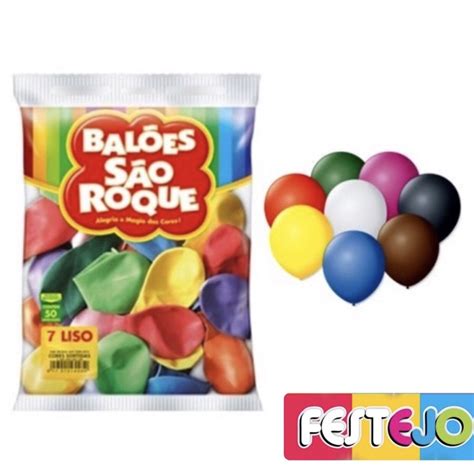 Balão 7 Polegadas São Roque C50un Látex Shopee Brasil
