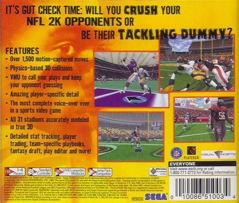 Nfl 2k Cover Or Packaging Material Mobygames