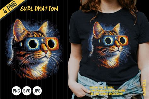 Cat Total Solar Eclipse Glasses 2024 Graphic By Kennpixel · Creative