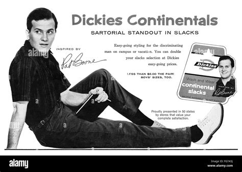 Ad Dickies 1959 Namerican Advertisement For Dickies Continental