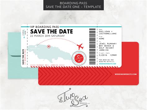 Boarding Pass Save The Date Template ~ Invitation Templates On Creative