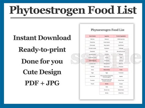 Phytoestrogen Food List Printable List Of Phytoestrogens Pdf Print This Phytoestrogen Food List