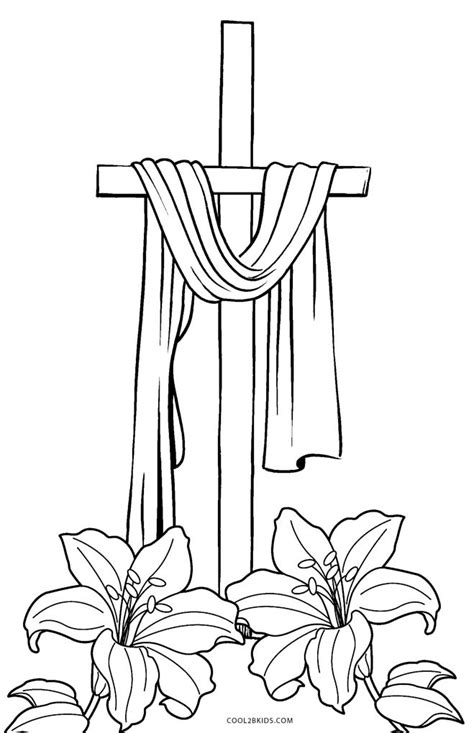Cross Coloring Page Easter