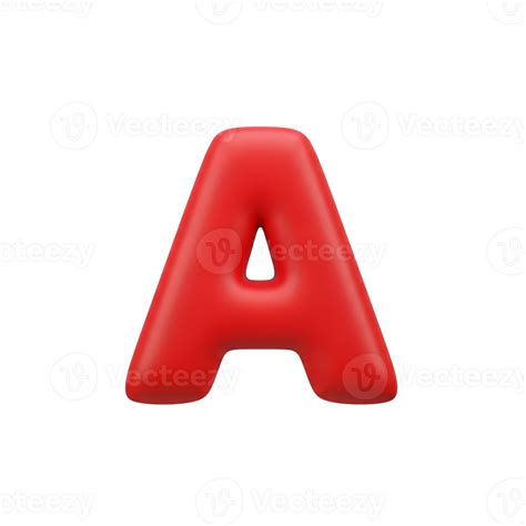 A Bold And Vibrant Red Letter A In A Three Dimensional Style On