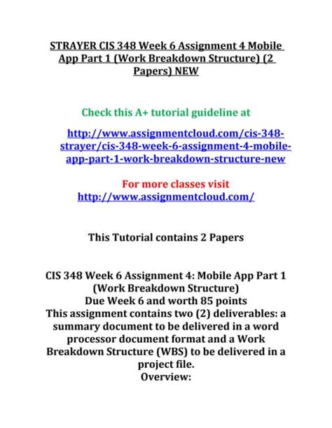 strayer cis 348 week 6 assignment 4 mobile app part 1 pdf