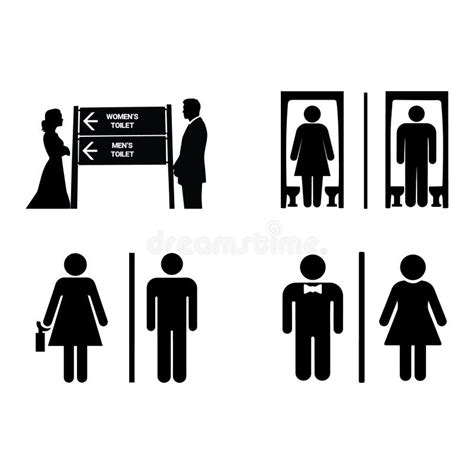 Simple Black And White Bathroom Signs For Unisex Or Gender Neutral