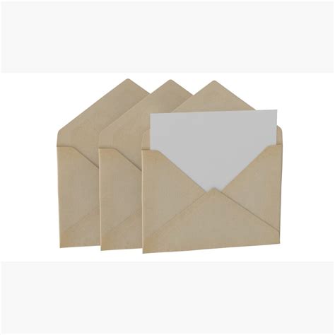 Envelope Opened 3d Model Download Stationery On