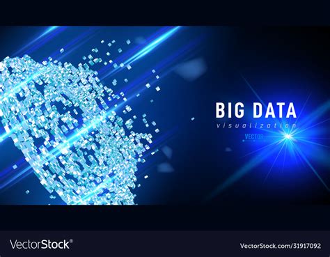 Abstract 3d Big Data Visualization Tangled Vector Image