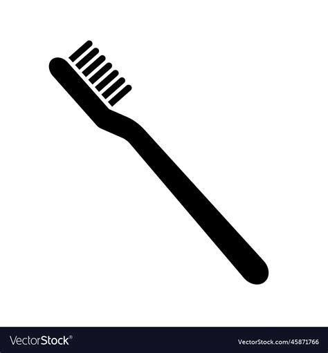 Toothbrush Silhouette Icon Or Tooth Brushing Vector Image