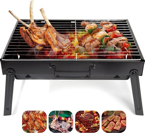 Dazlute Folding Portable Bbq Charcoal Grill Stainless Steel Small