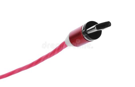Red Usb Cable With Type C Connector Isolated On White Stock Photo Image Of Device Background
