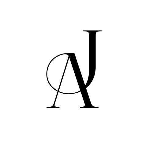 Custom Interlocking Aj Ja Wedding Monogram Logo Printable Digital
