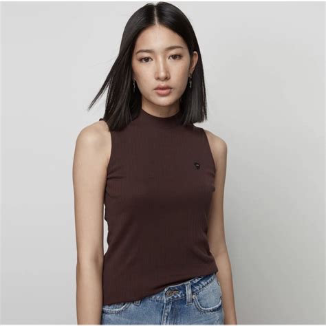 Cps Chaps เสื้อคอปีนแบนกุดสีน้ำตาล Size M มือ1 ป้ายห้อย Shopee Thailand