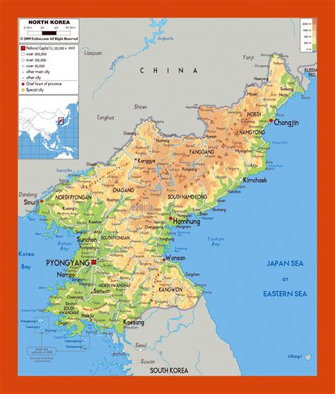 Detailed Political Map Of North Korea Ezilon Maps