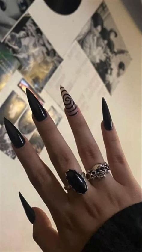 Pinterest In 2024 Acrylic Nails Stiletto Stylish Nails Grunge Nails