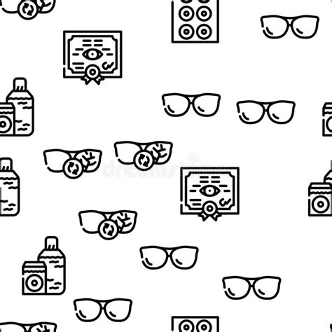 Eye Glasses And Lens Vector Seamless Pattern Stock Vector Illustration Of Icons Table 224950790