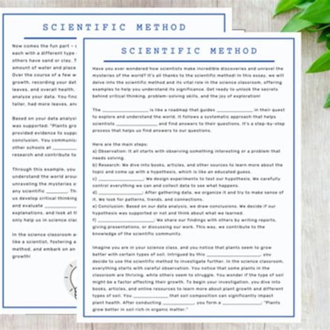 Scientific Method Activity Pack Reading Cloze Passage Engage And Explore