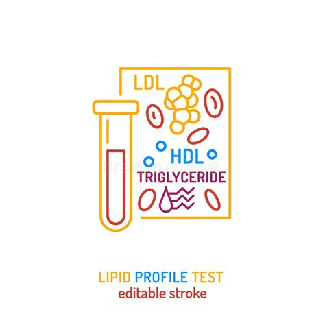 Lipid Profile Test Icon Outline Pictogram With Cholesterol Components
