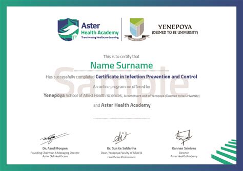 Certificate In Infection Prevention Control Aster Health Academy