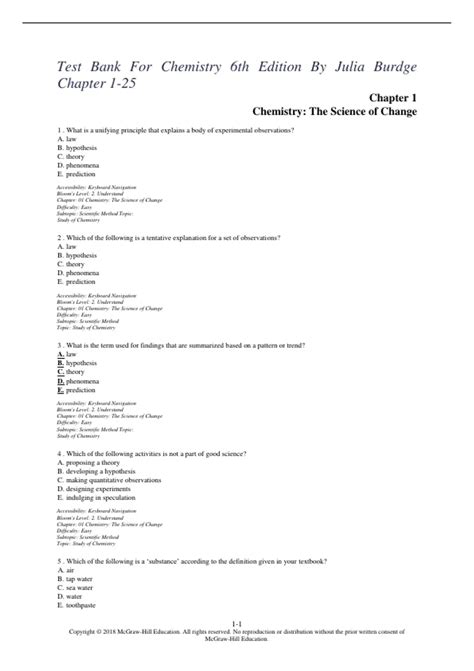 Comprehensive Test Bank Pdf For Chemistry 6th Edition By Julia Burdge