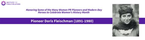 Pioneer Doris Fleischman 1891 1980 Institute For Public Relations