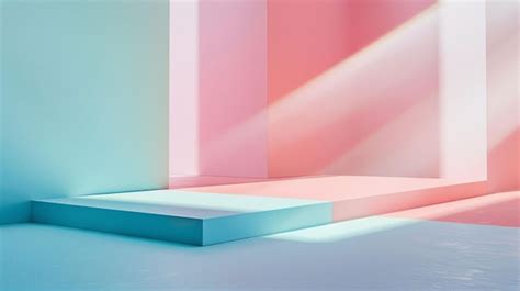 A Blue And Pink Step With A White And Blue Step Stoolproduct Booth 3d