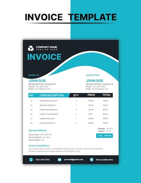 Premium Vector Vector Minimal Invoice Template Vector Design