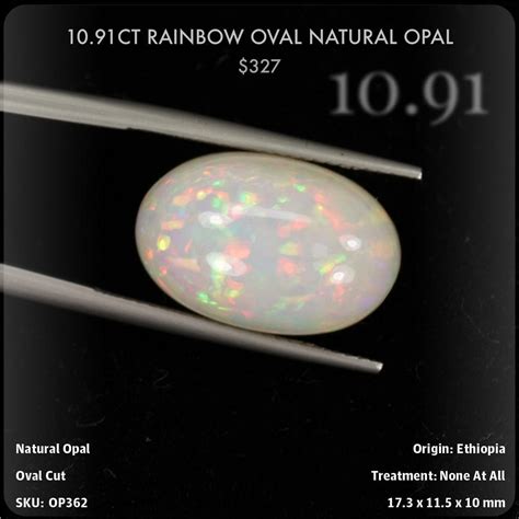 10 91ct Rainbow Oval Natural Opal Rainbow Sapphire™