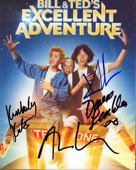 Bill And Teds Excellent Adventure Cast Signed 8x10 Photo