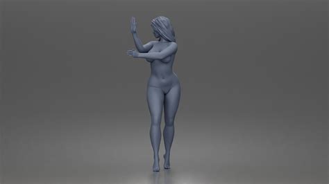 🌊 Naked Surfer Poses Beside Surfboard Ready For Waves・ Stl File For 3d
