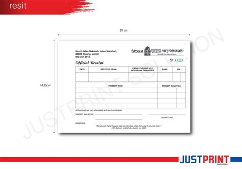 Buku Resit Justprintmy Pakar Percetakan Online
