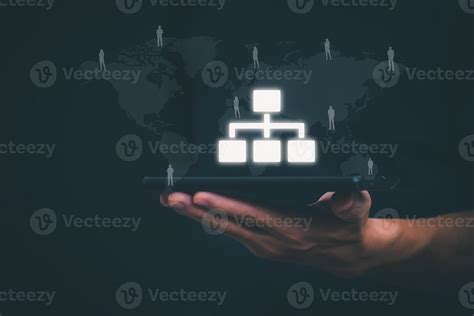 Businessman Showing The Linkage Of Organizational Structure With