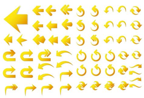 Set Of Yellow Arrows Vector Illustration 24722777 Vector Art At Vecteezy
