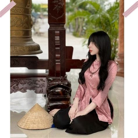 Set Đồ Lam Đi Chùa Áo Bà Ba Tay Dài Nút Ngọc Kèm Quần Dài Ống Suông M1034 Hasu