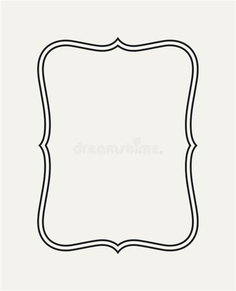 Simple Outline Frame Thin Border With Double Stroke Stock Illustration