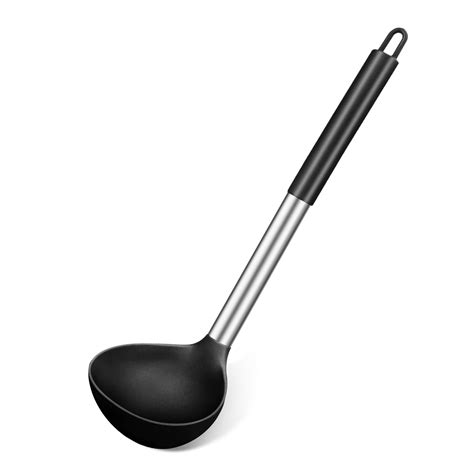 Bundlepro Silicone Large Deep Ladle Spoon Black Dishwasher Safe 13