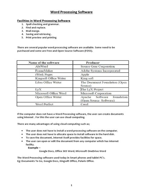 Word Processing Software Grade 10 New Syllabus Pdf Word Processor Microsoft Word
